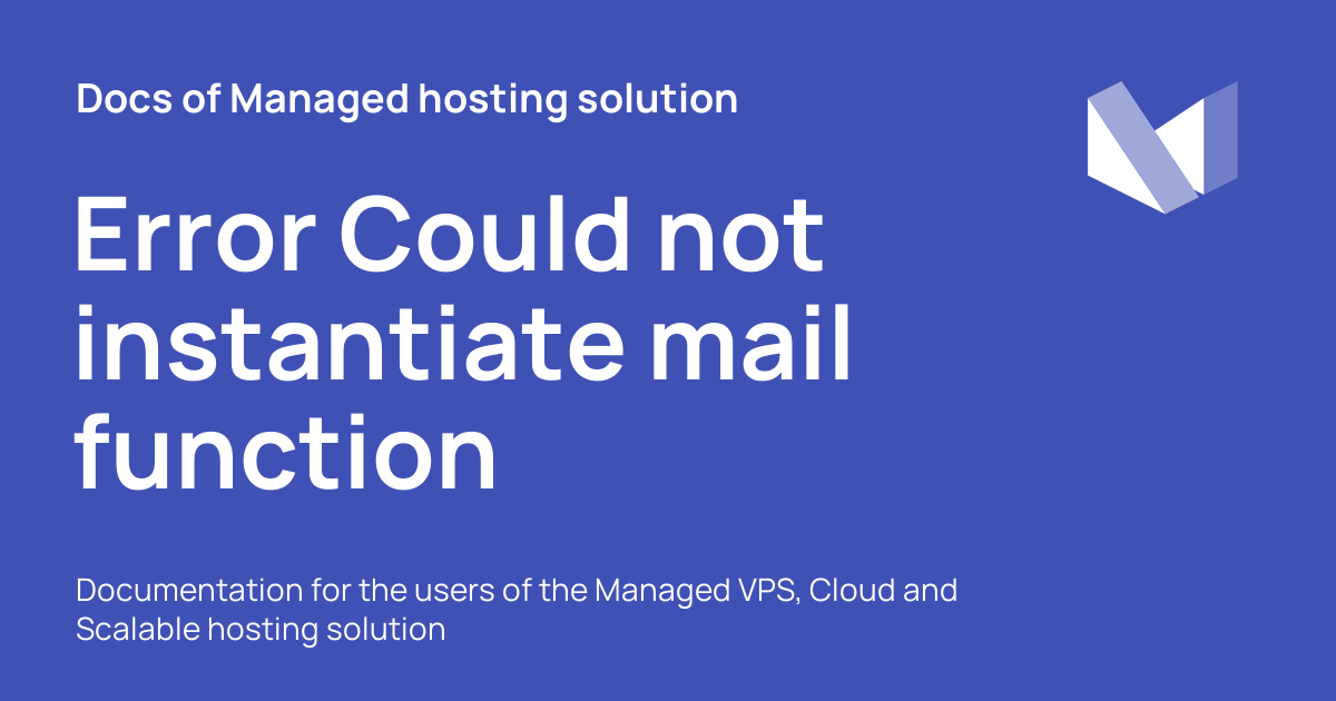 Error Could Not Instantiate Mail Function Docs Of Managed Hosting Solution
